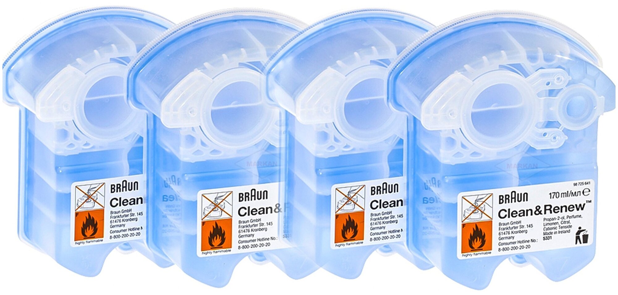 Картридж Braun Clean & Renew CCR, голубой, 4 шт.