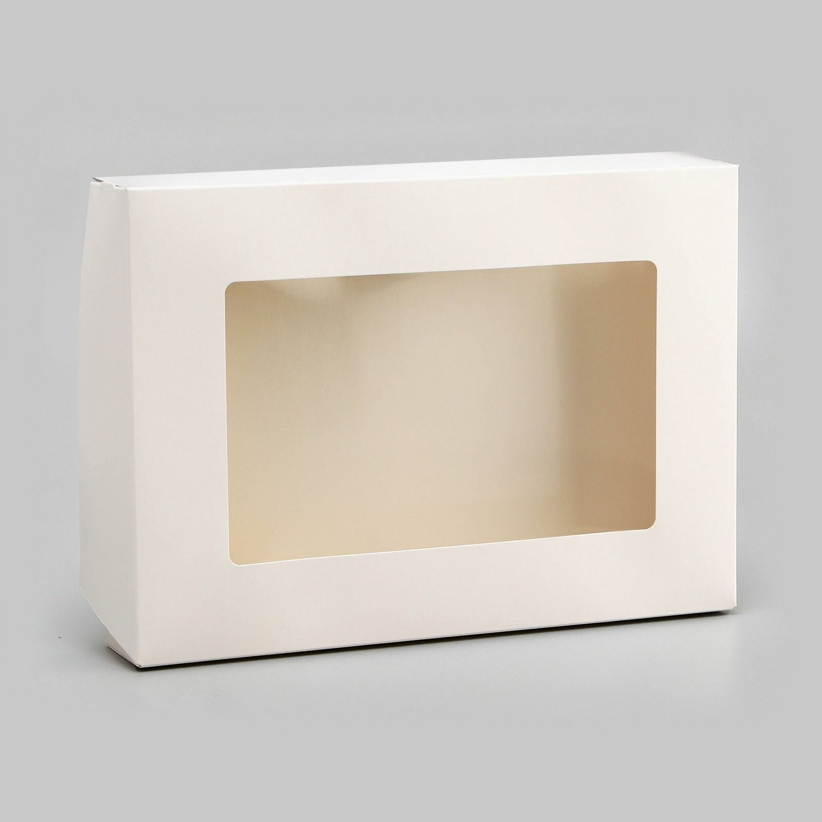 Коробка складная, с окном, белая, 28 х 20 х 5 см, набор 5шт.