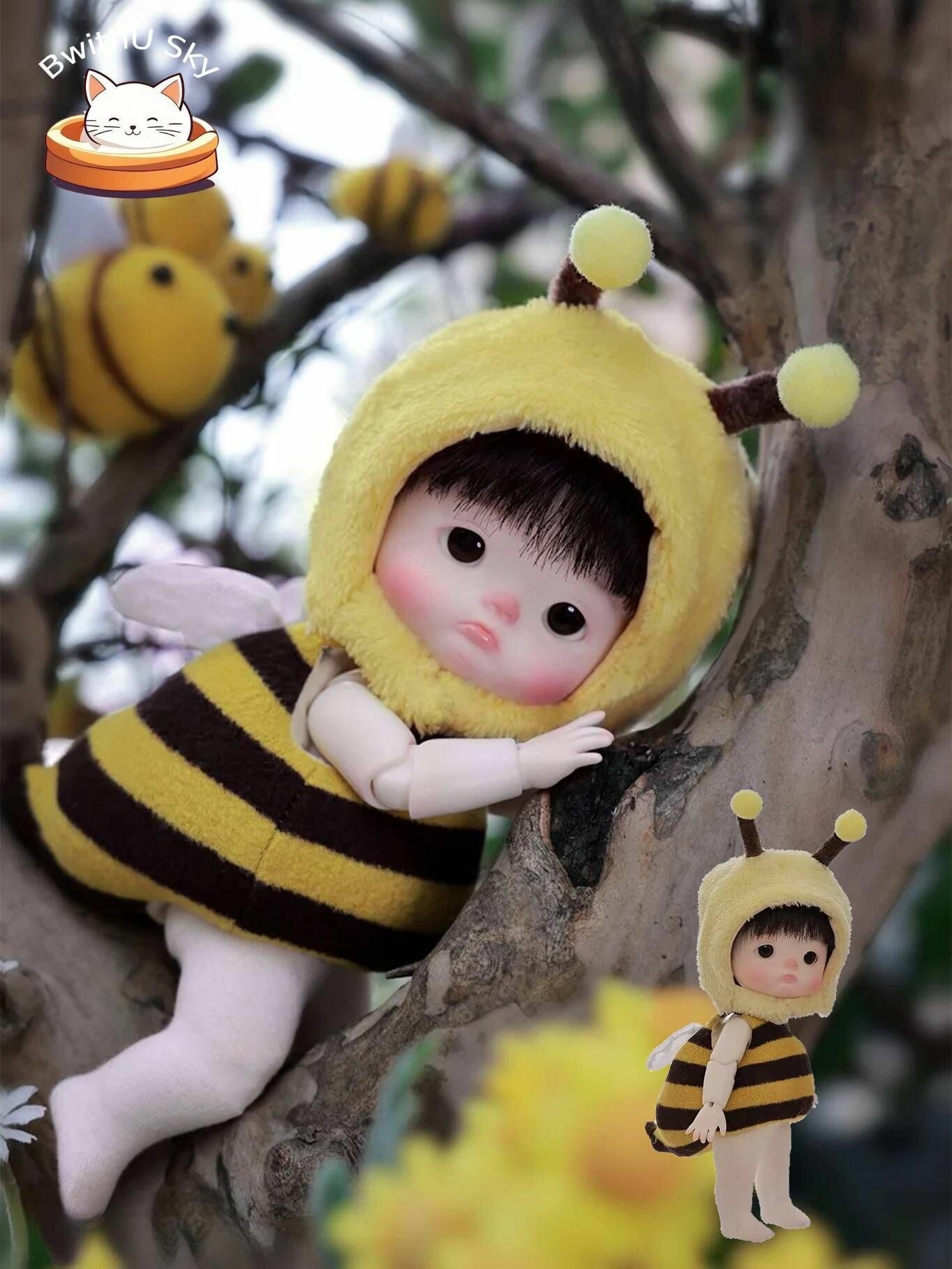 BwithU Demi Bjd 1/8 16 см Мини-кукла в стиле пчелы Высокого качества, Шарнирные куклы