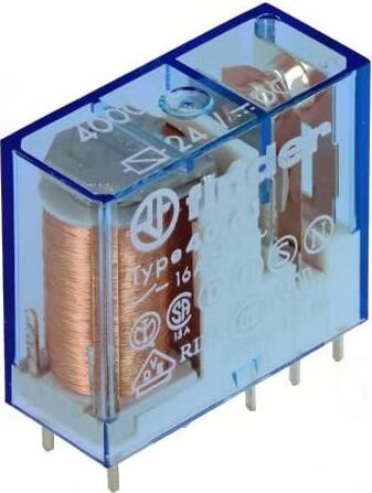 Реле FINDER 40.61.9.024.4000 Реле электромагнитное промежуточное Uобмотки 24ВDC SPDT 16A контакты AgSnO2 1шт