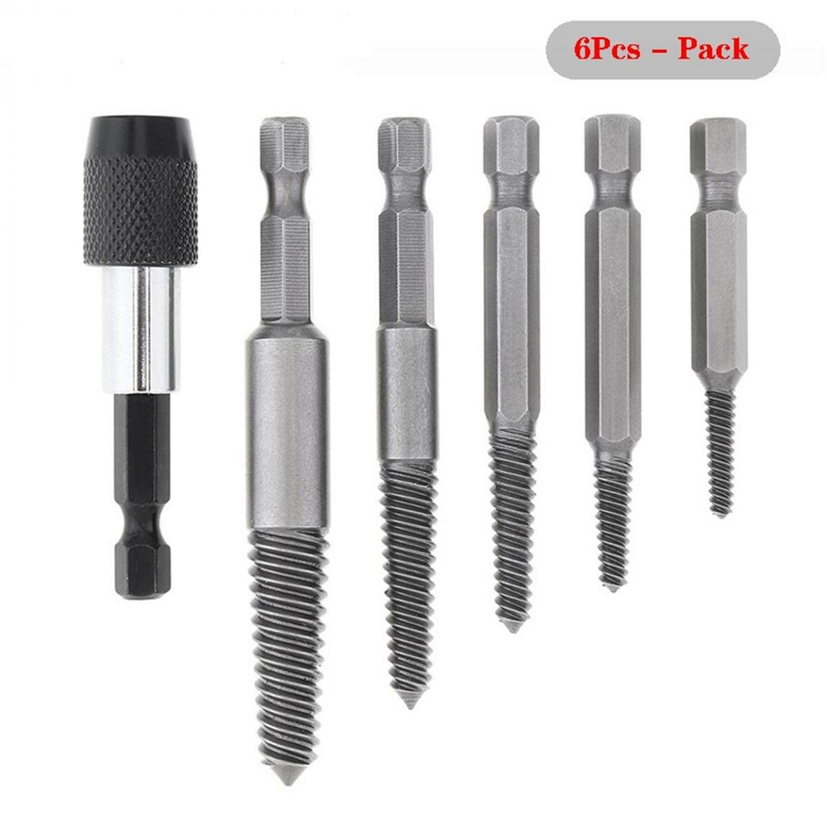 GR 6 шт. Электрический съемник болтов, экстрактор винтов с шестигранным хвостовиком 60 мм, набор инструментов для извлечения сломанных поврежденных болтовых шпилек