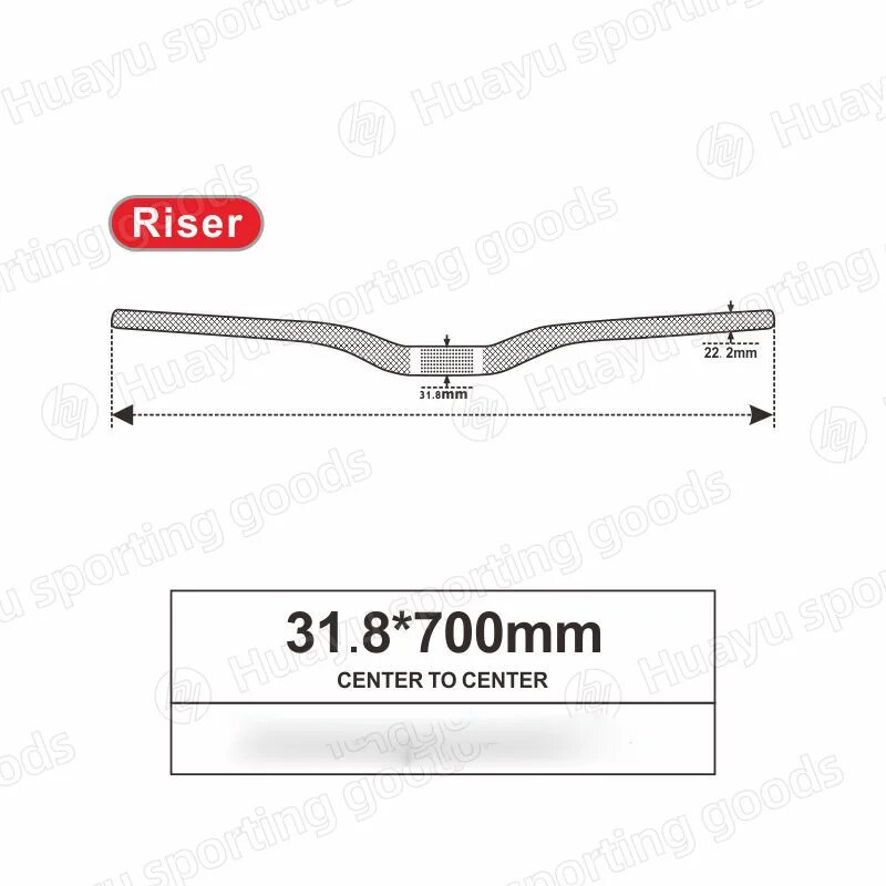 Белый горный велосипедный руль Riser 31.8*700mm