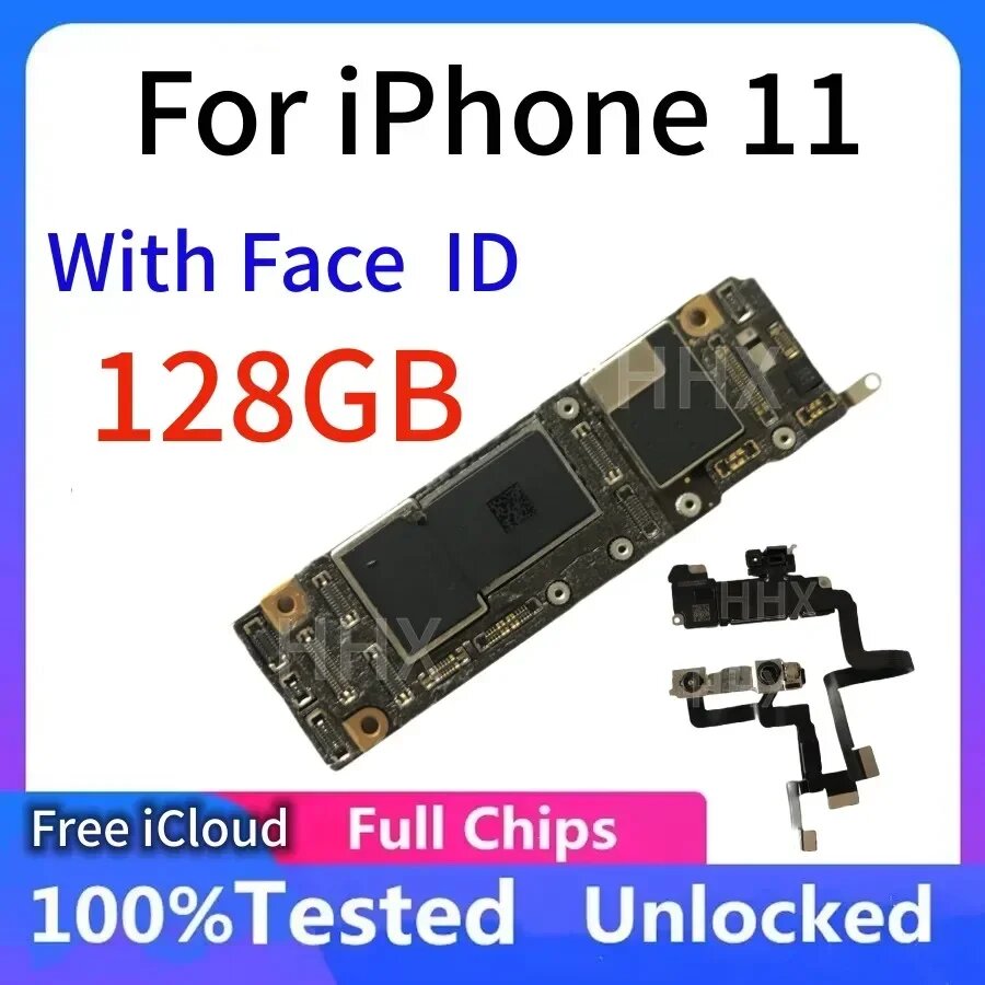 Материнская плата для iPhone 11, чистая iCloud, разблокированная материнская плата 11 Pro, материнская плата с/без лицевого ID 11 ProMax, 512 ГБ, поддержка обновления, 256 ГБ For11-128GB-Face