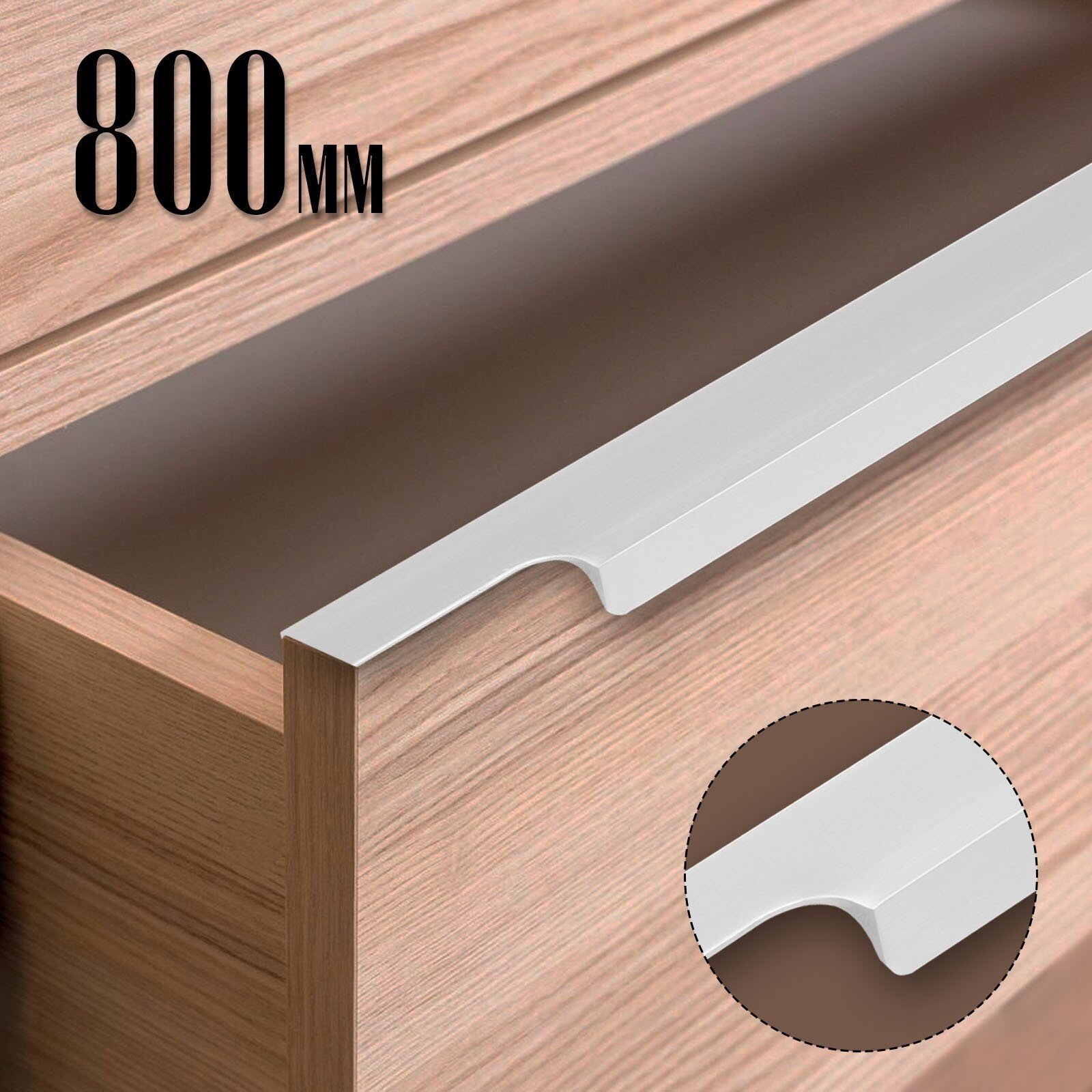 Ручка торцевая CAPPIO RP100SC, L=800 мм, цвет матовый хром, 4 шт, 10788508