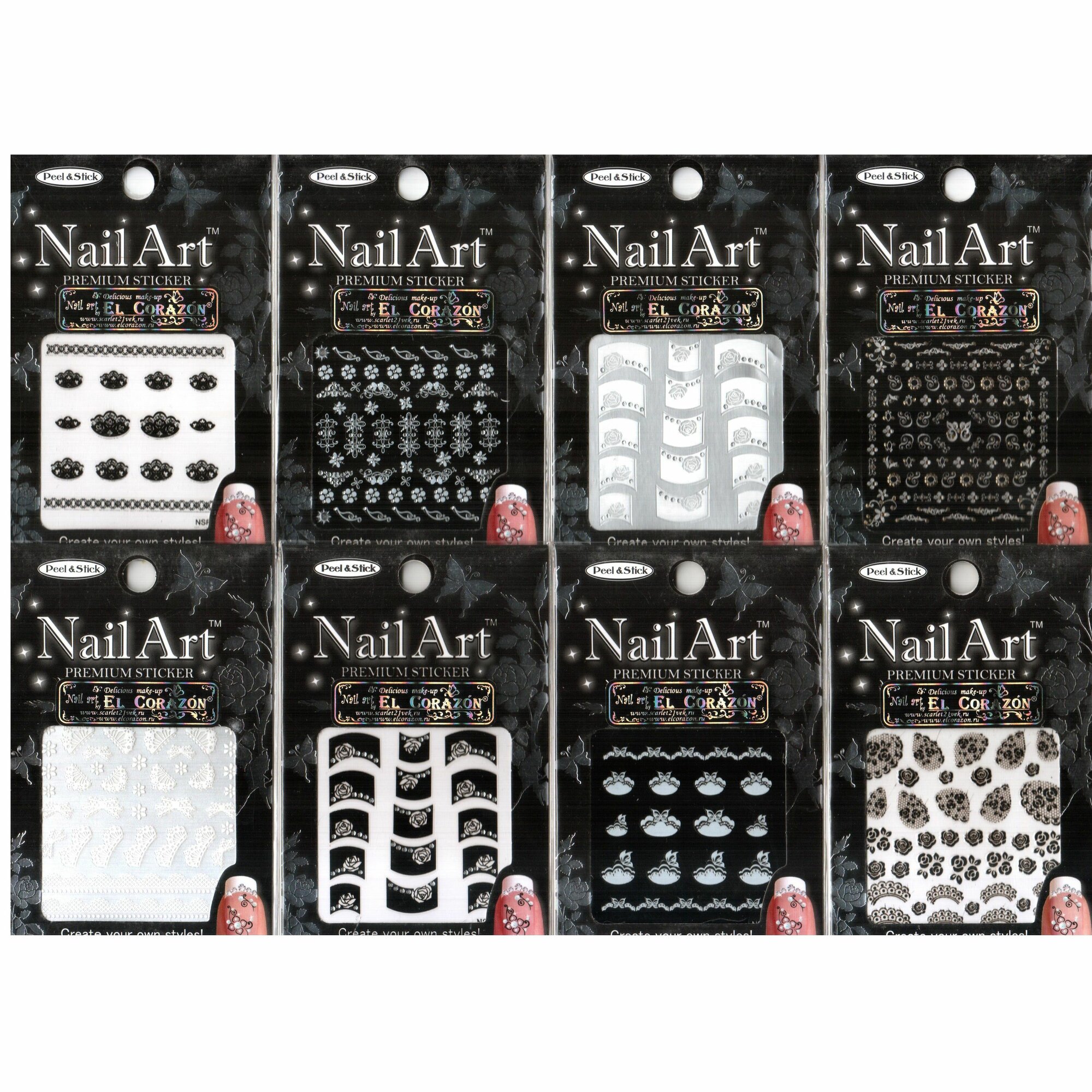EL Corazon Самоклеющиеся наклейки Nail Art #3, 8 шт.