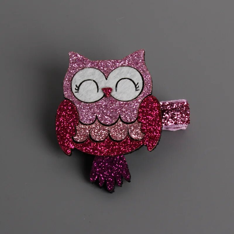 Заколка для волос Owl, розово-фиолетовая, Цвет: B