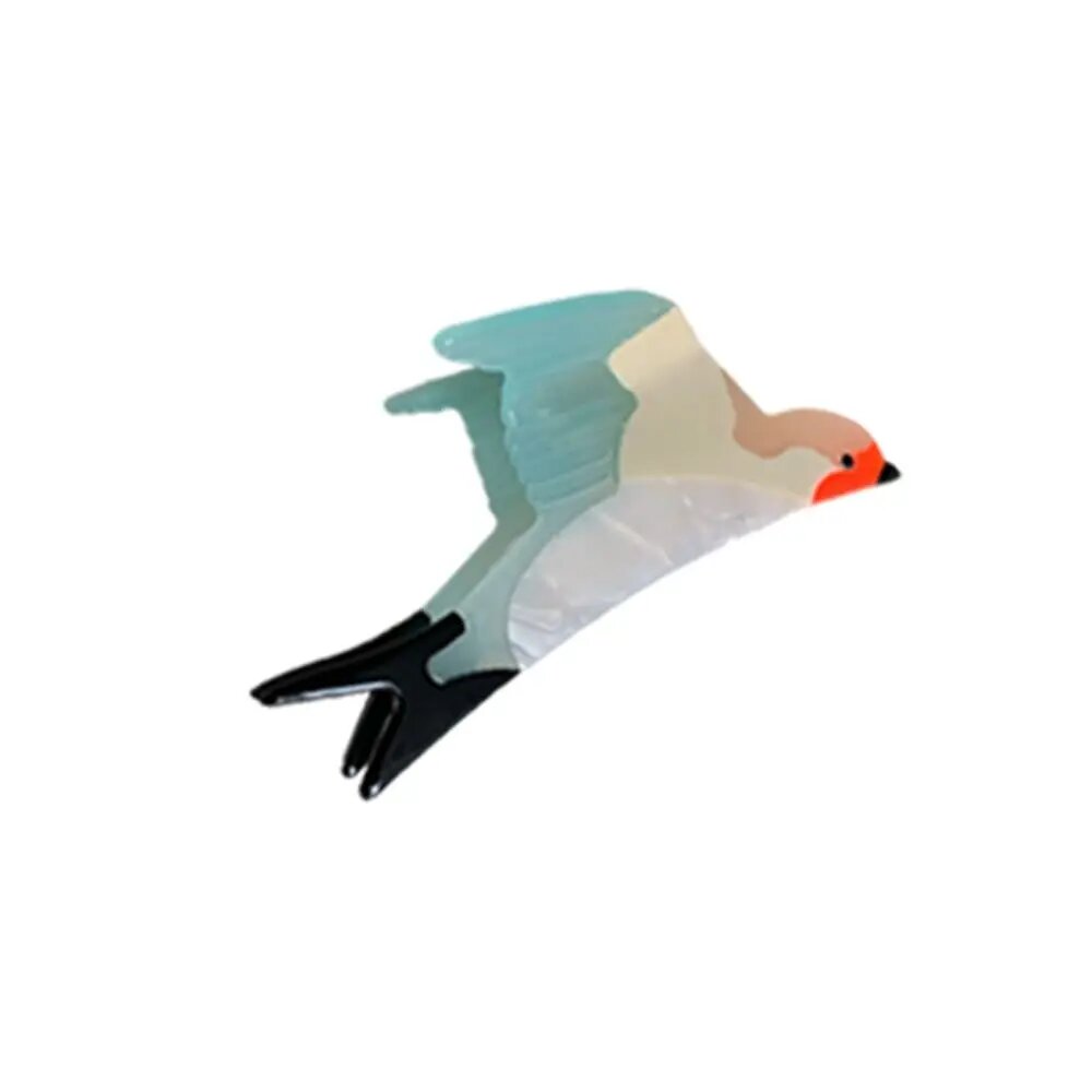 Ацетатная заколка-птица, цвет: green bird