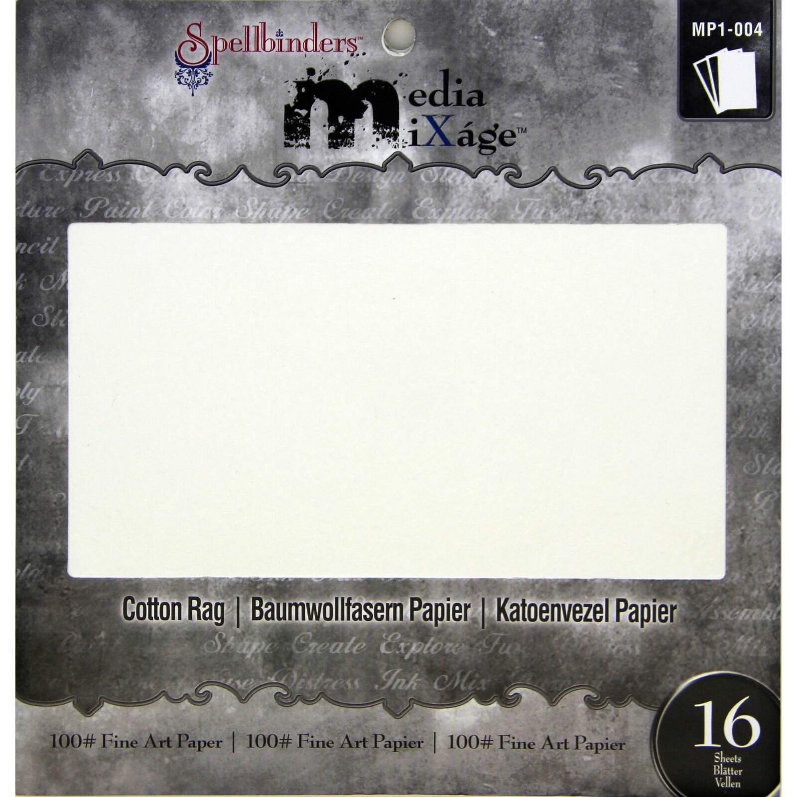 Художественная бумага Spellbinders размер 15.24х15,88 см, 16 листов