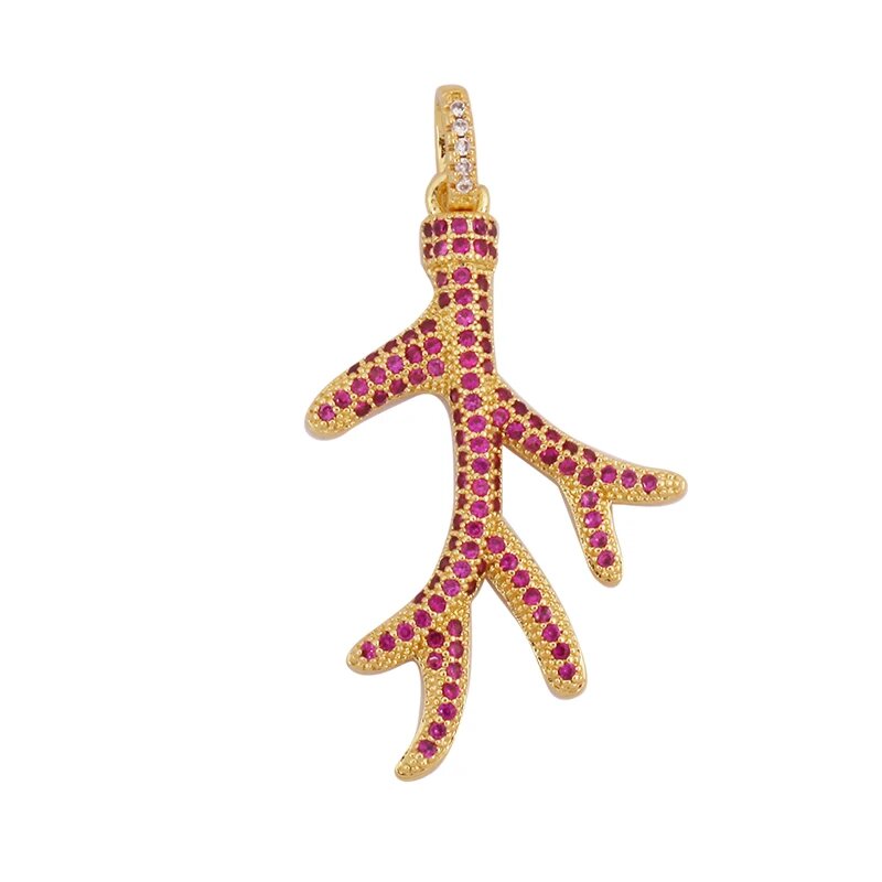 Позолоченный кулон с красным перцем и кораллом P02 K76 P023971L1-Rose