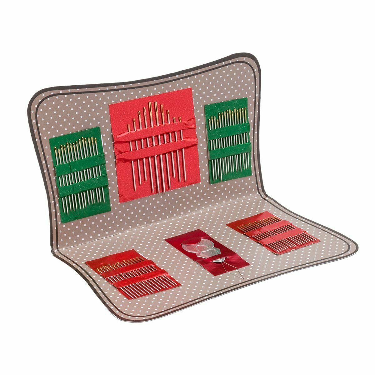 22454 Комплект игл бытовых с золотым ушком в футляре-книжка, 70шт, PONY