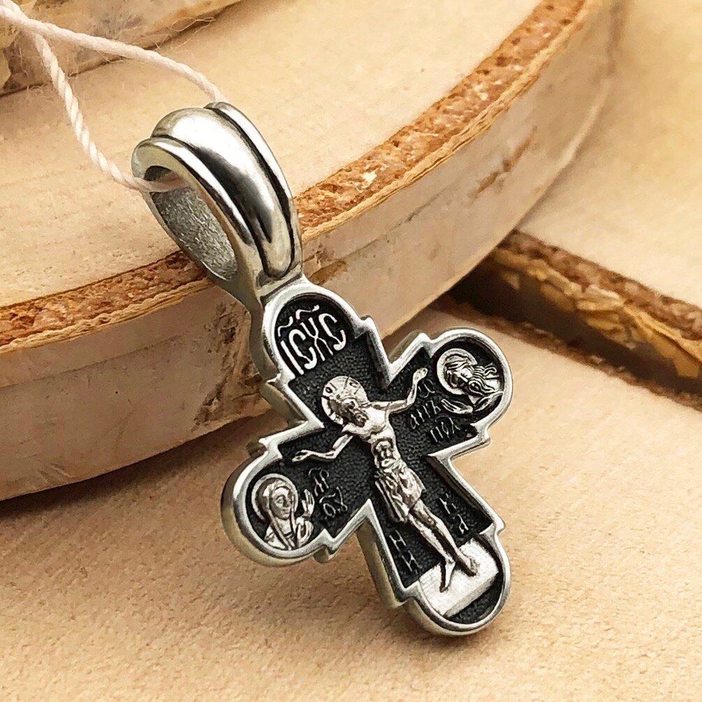 Крестик, серебро, 925 проба, оксидирование, чернение