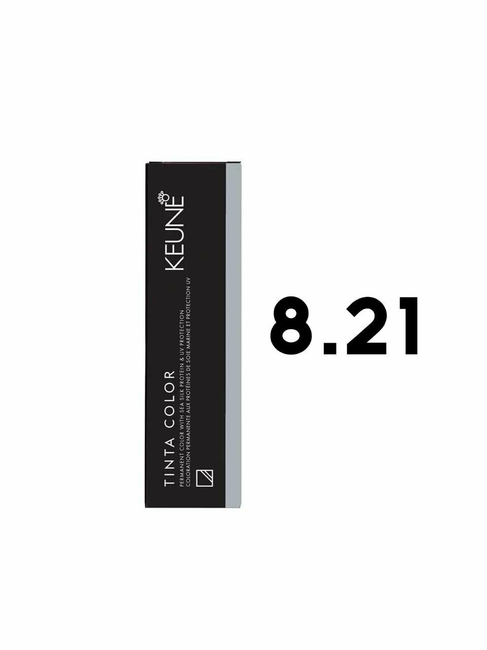 Keune Tinta Color 8.21 - Стойкая краска для волос светлый блондин перламутрово-пепельный 60 мл