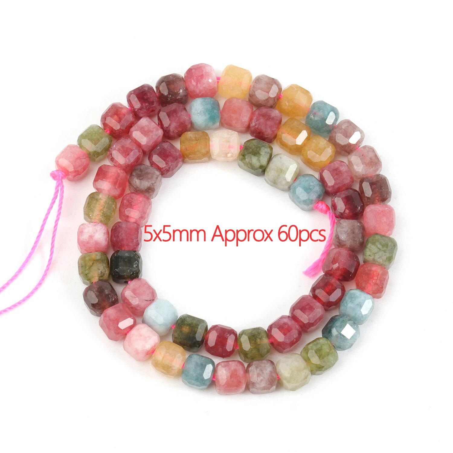 Высококачественные бусины из турмалина, натуральный камень, круглый куб, граненые рондели, свободные бусины для изготовления ювелирных изделий, аксессуары для браслетов «сделай сам»