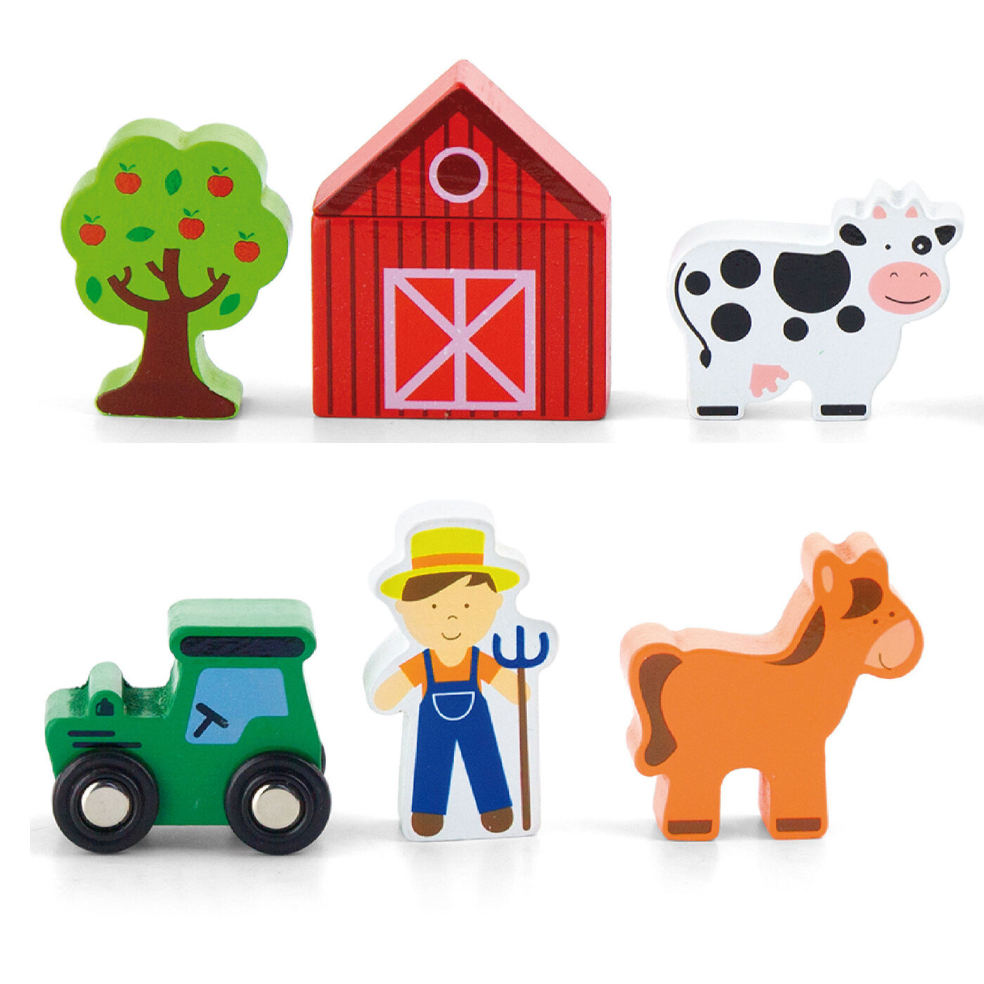 Набор аксессуаров для железной дороги Viga Ферма, в коробке VG50812