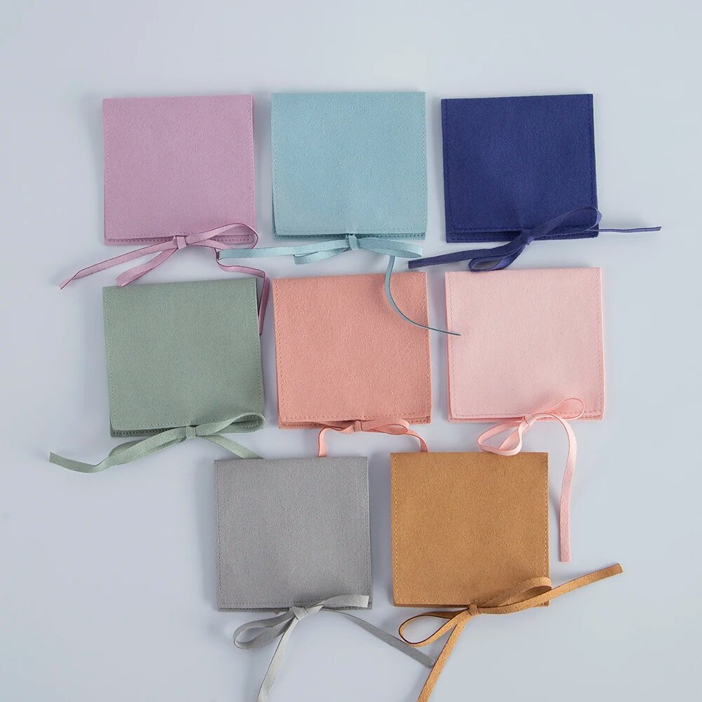 5 шт, бархатные подарочные пакеты из микрофибры Weikende 6x6 см 6x6cm, 5pcs multicolor