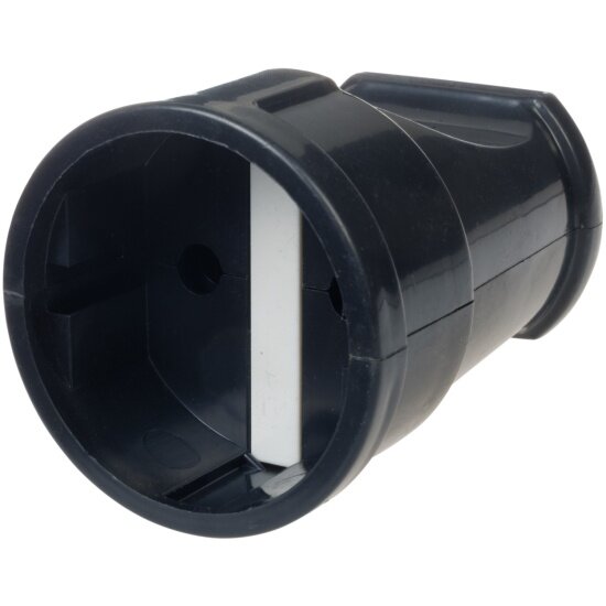 Розетка кабельная Duwi ABS-пластик, прямая, б/з, 10А 250B, IP20, черная, 30457 9