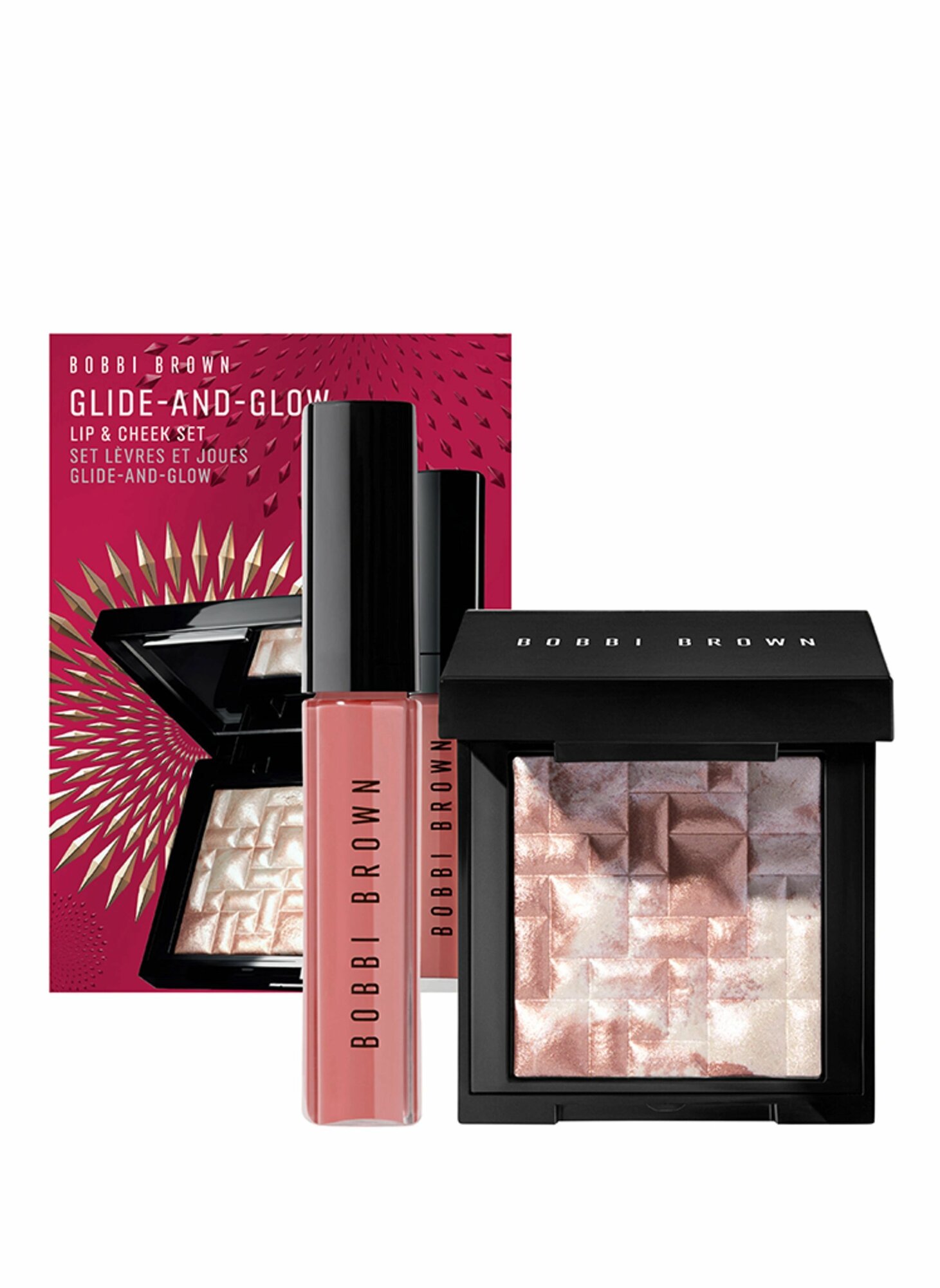 Bobbi Brown Набор для макияжа пудра+ блеск для губ GLIDE-AND-GLOW 9 мл