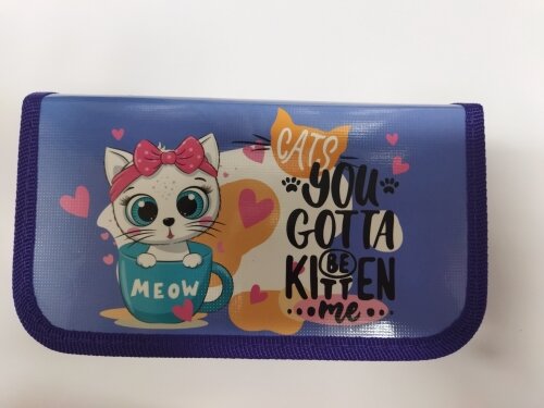 Пенал двухсекционный большой ПО-09, CUTE KITTY