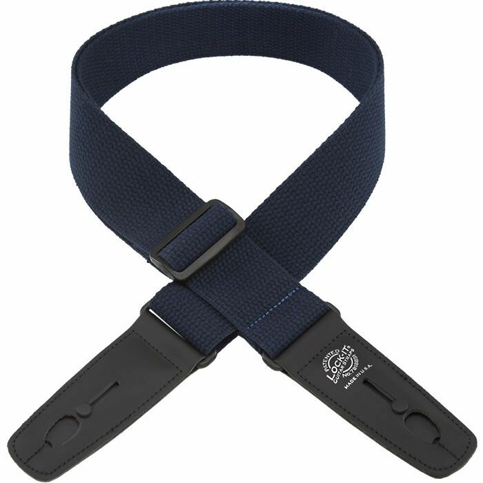 LIS-051-C2-NVYBLU Ремень для гитары с блокировкой, хлопок, тёмно-синий, Lock-It Straps, DAndrea