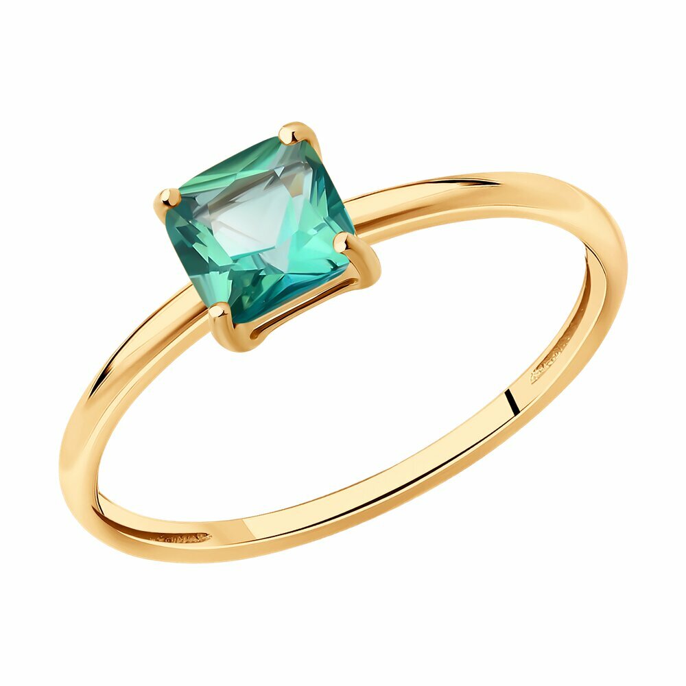 Кольцо, красное золото, 585 проба, топаз