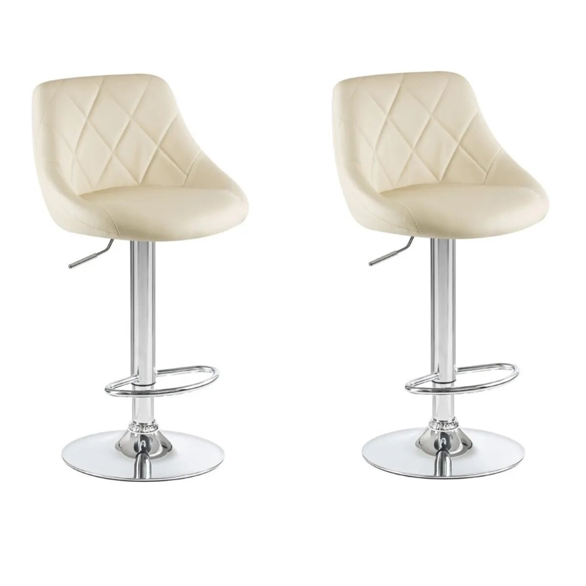 Комплект барных стульев Комфорт Эколайн бежевого цвета. Барный стул с высокой спинкой мягкий