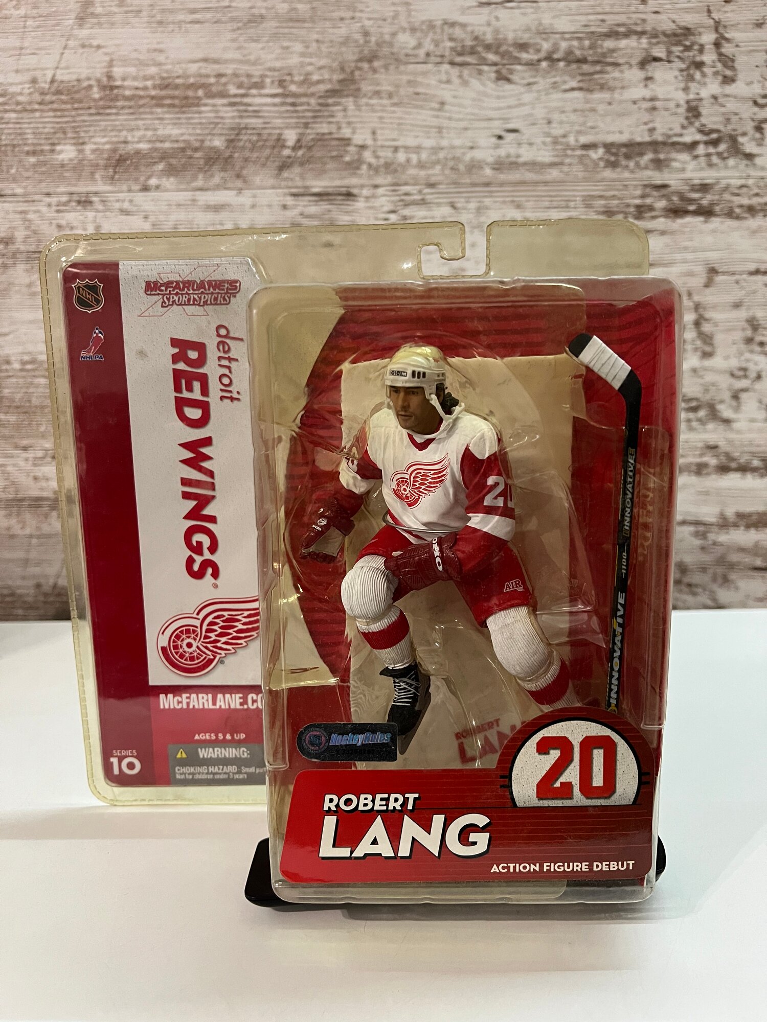 Фигурка Хоккеист Роберт Ланг, Robert Lang, Detroit Red Wings, 18 см, 2005 год выпуска , от McFarlane toys