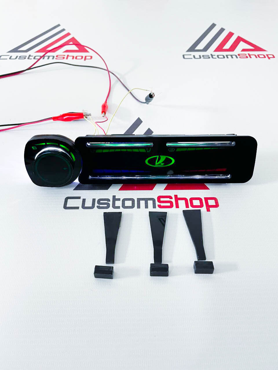 Ручки управления отопителем с рычагами на ВАЗ 2113/ 2114 / 2115 с зеленой LED подсветкой