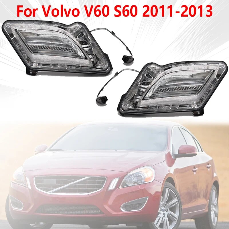 Автомобильные аксессуары, противотуманные фары в сборе, дневные ходовые огни, угловые фонари переднего бампера для Volvo V60 S60 2011 2012 2013 Left and Right
