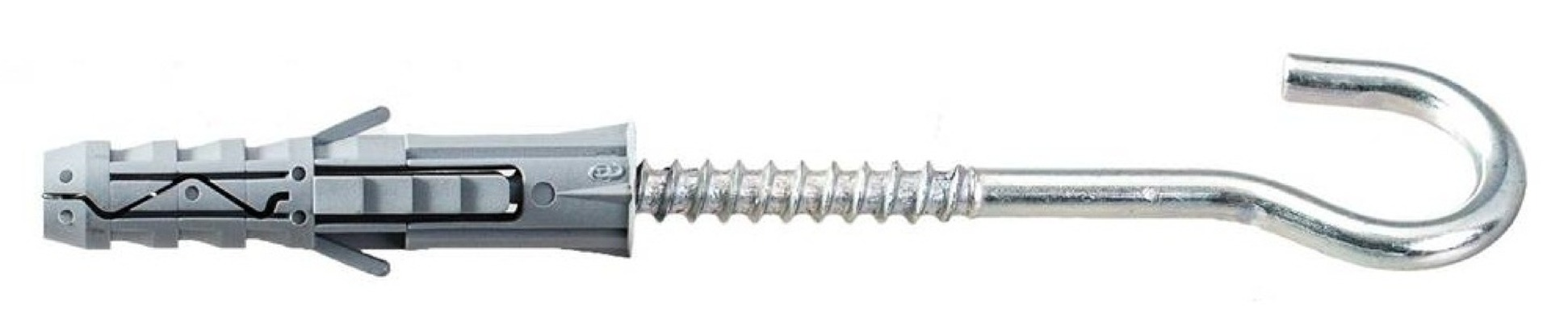 Крюк Стройбат полукольцо с дюбелем оцинкованный, металлический, серый, 3.5×40мм, 8шт. / крепеж