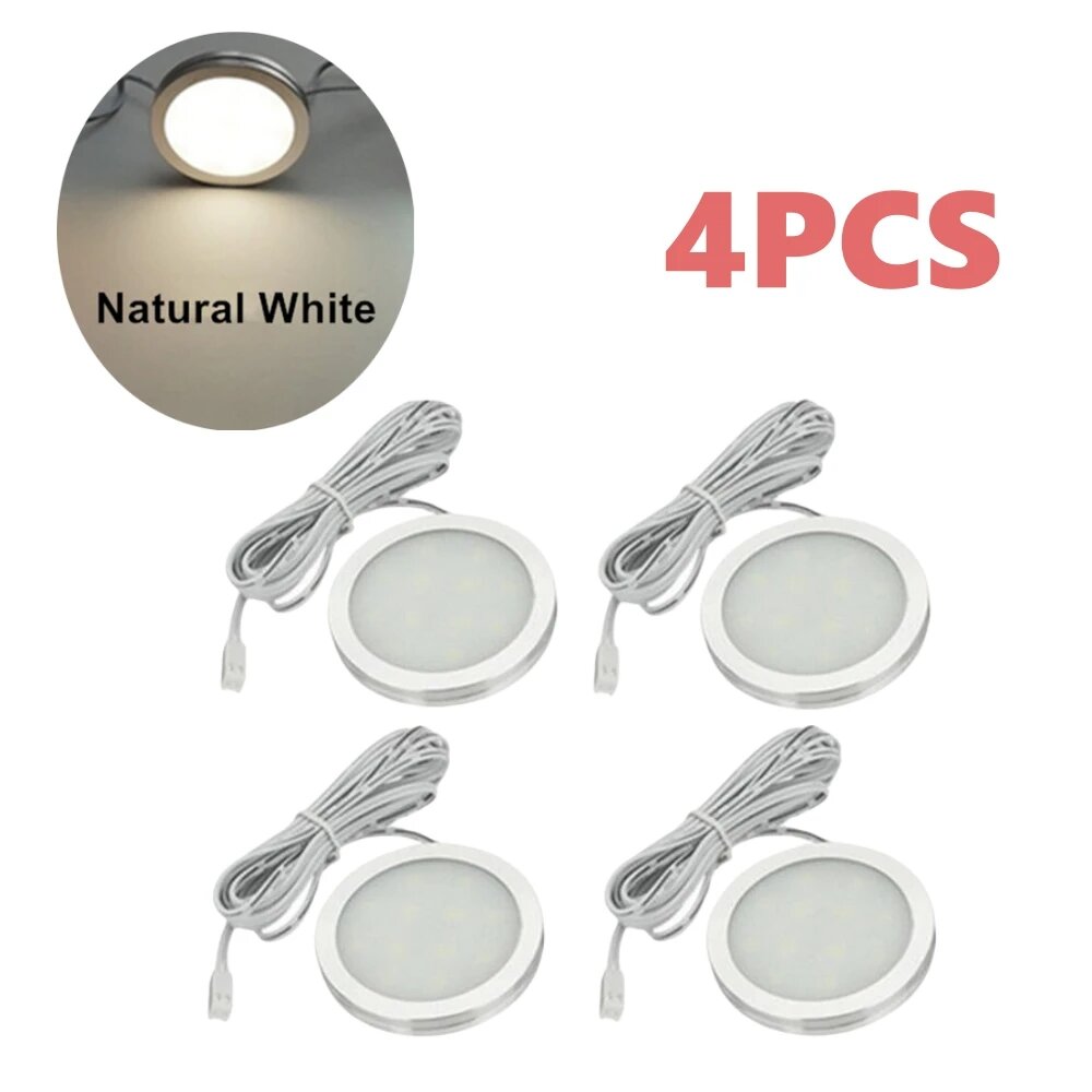 4 шт. внутреннее освещение для лодки, кемпинга, прицепа, светодиодный точечный светильник, фургон, кемпер, караван, автодома, 12 В, светодиодные фонари для кемпинга 4000K-Silver