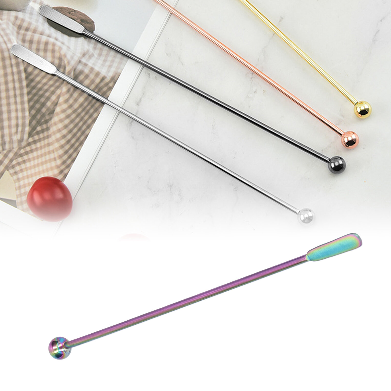 Мешалка из нержавеющей стали 304, мешалка для коктейлей, кофе, напитков, стержень для перемешивания, аксессуар для бара, красочный