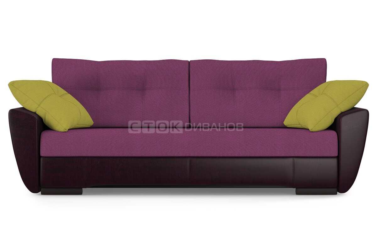 Диван Сток Диванов Амстердам Berry фиолетовый 230 см, механизм еврокнижка