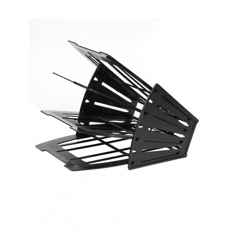 Лоток для бумаг Attache сборный веер, 3 отделения, 4 секции, черный