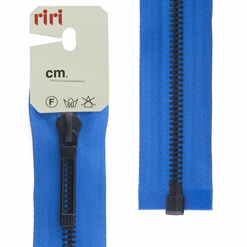 Молния riri Звено BI, слайдер Stab, разъемная, 1 замок, 6 мм, 80 см, цвет 2652, Лазурный