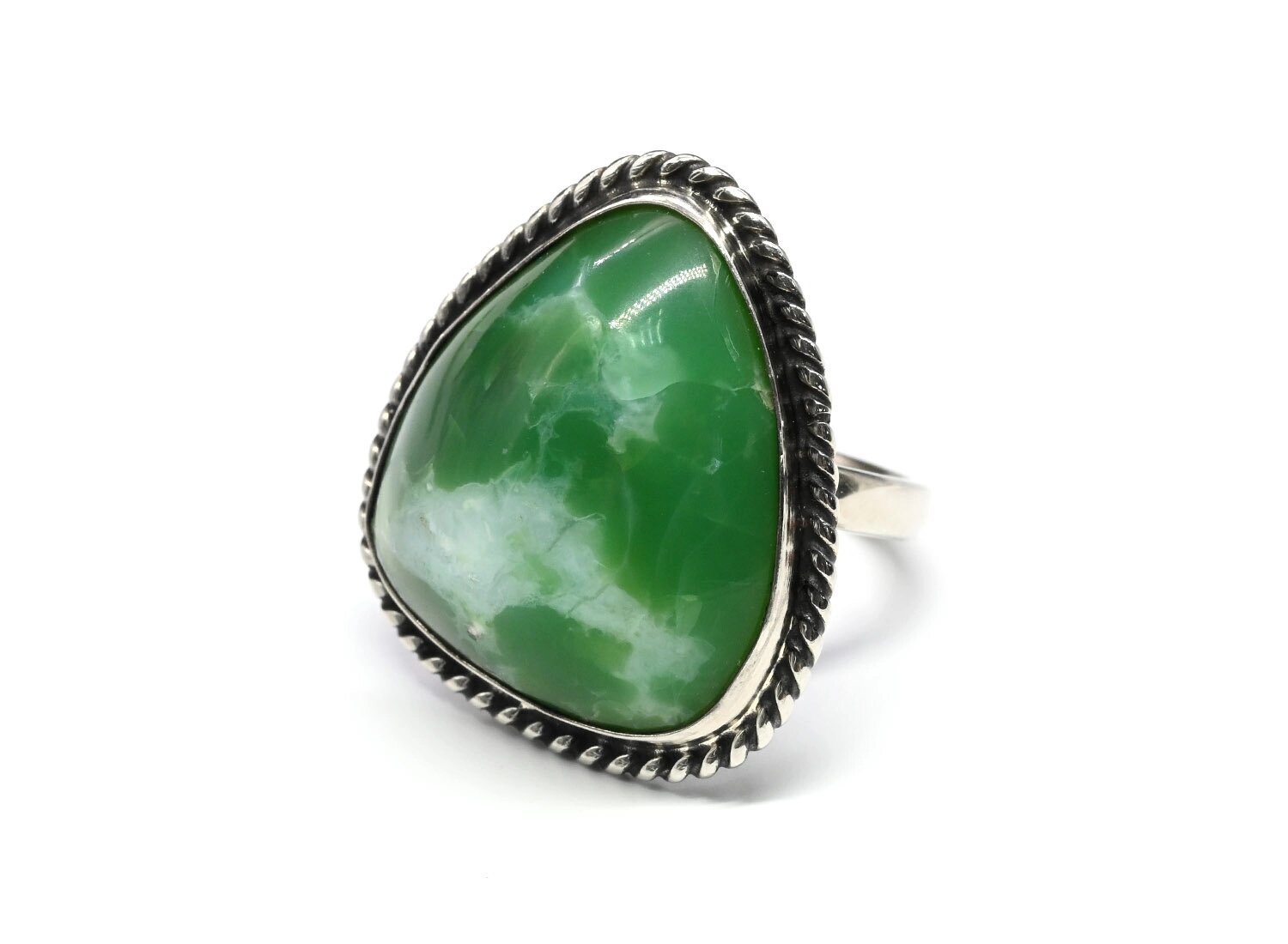 Кольцо, хризопраз