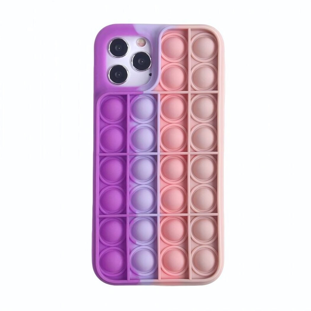 Чехол-антистресс Pop it для iPhone 12/12 Pro, силиконовый, градиентный, 3D эффект