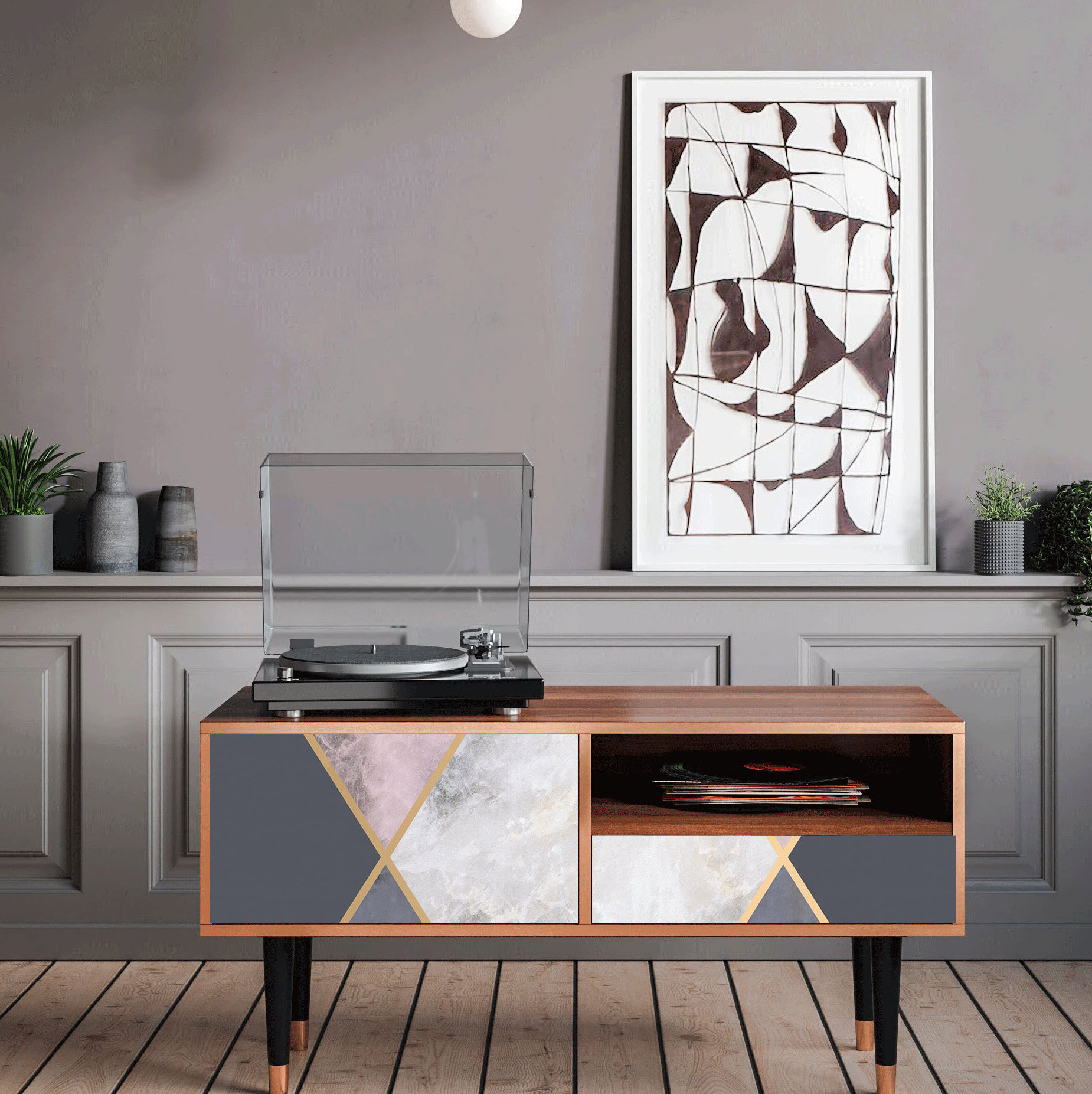ТВ-Тумба - STORYZ - T3 Ideal Harmony, Размер - 115 x 59 x 48 см, Цвет корпуса - , Орех
