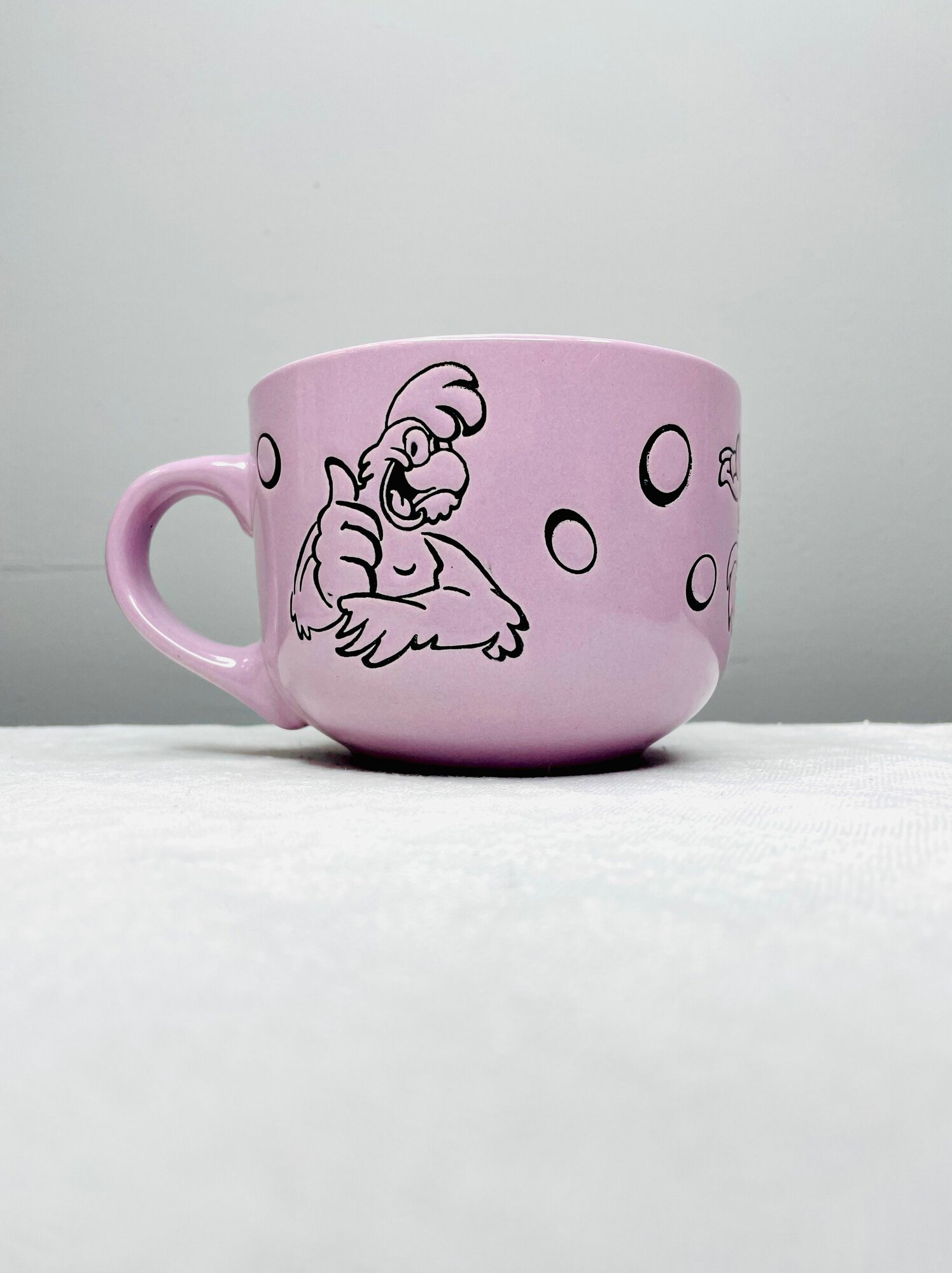 Чашка / кружка большая "Петух с большими яйцами" 450 мл, фиолетовая, федерация