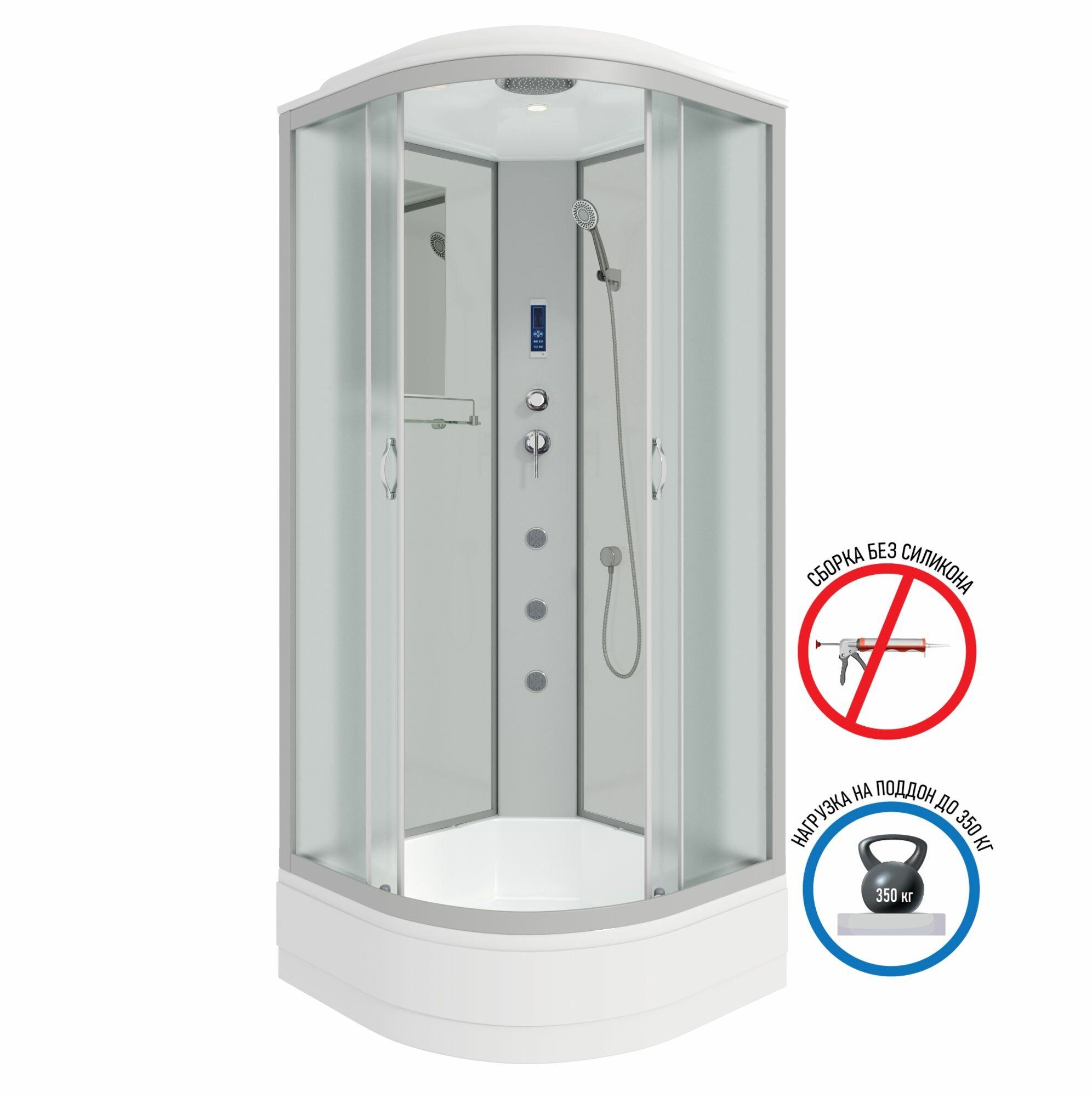 Душевая кабина Niagara Classic NG-3302-14F (100х100х215) средний поддон(26см), стекло матовое,4 места