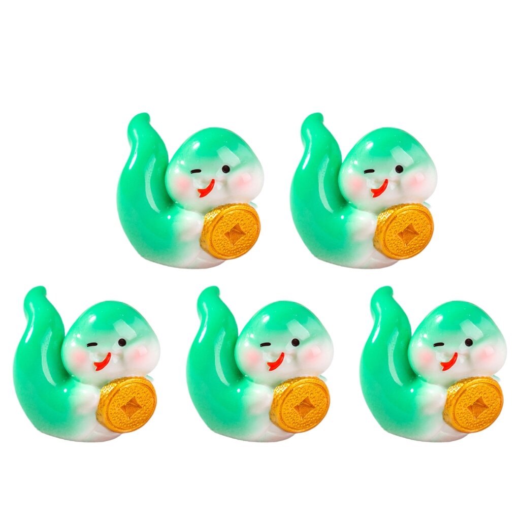 5 штук Китайские Зодиаки Змеи Фигурки из Смолы Меняющие Цвет Украшения для Дома и Тортов