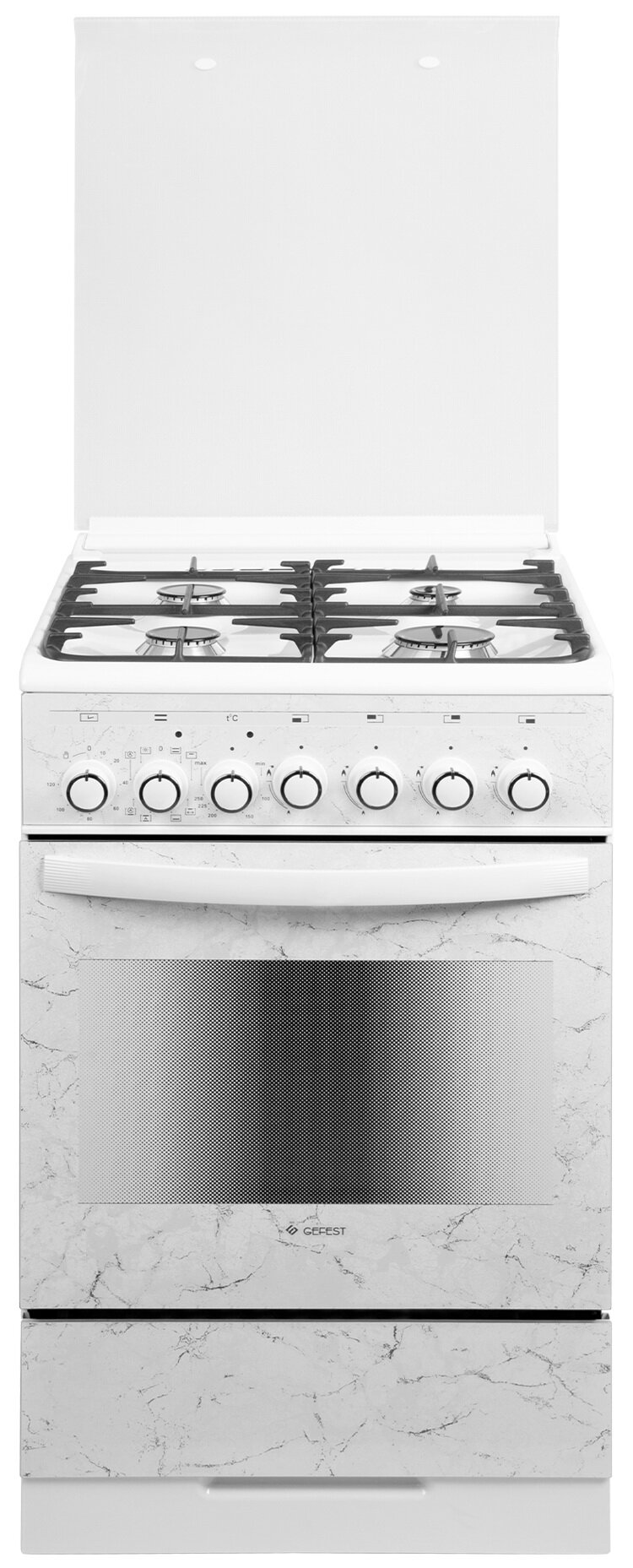 Комбинированная плита Gefest 5302-03 0052 50 см, 55 л, 4 конфорки, белый