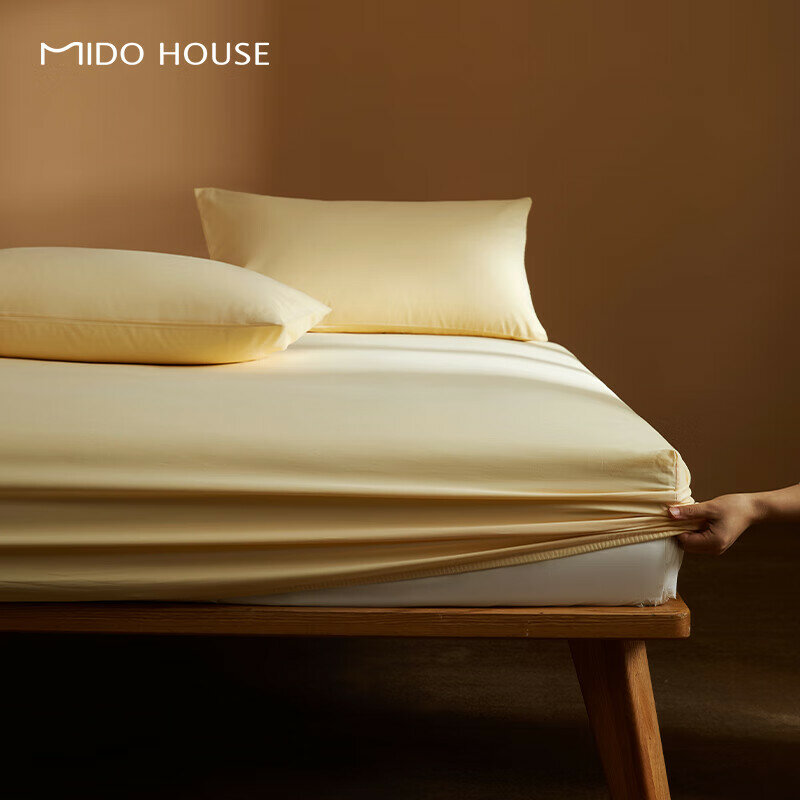 MIDO HOUSE Чистохлопковый защитный чехол для матраса 60-сорт, легкий, сезонный, 180x200 см Цвет：Цвет Цзянся [60