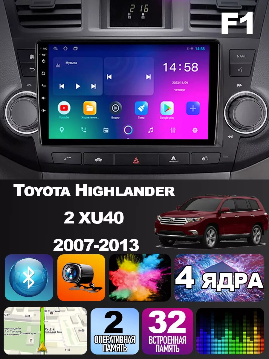 Магнитола TS7 Toyota Highlander XU40 2+32Gb