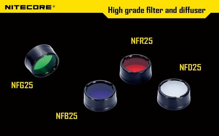 Nitecore NFR25 NFG25 NFB25 NFD25 25,4 мм цветной фильтр-диффузор аксессуары для фонарика