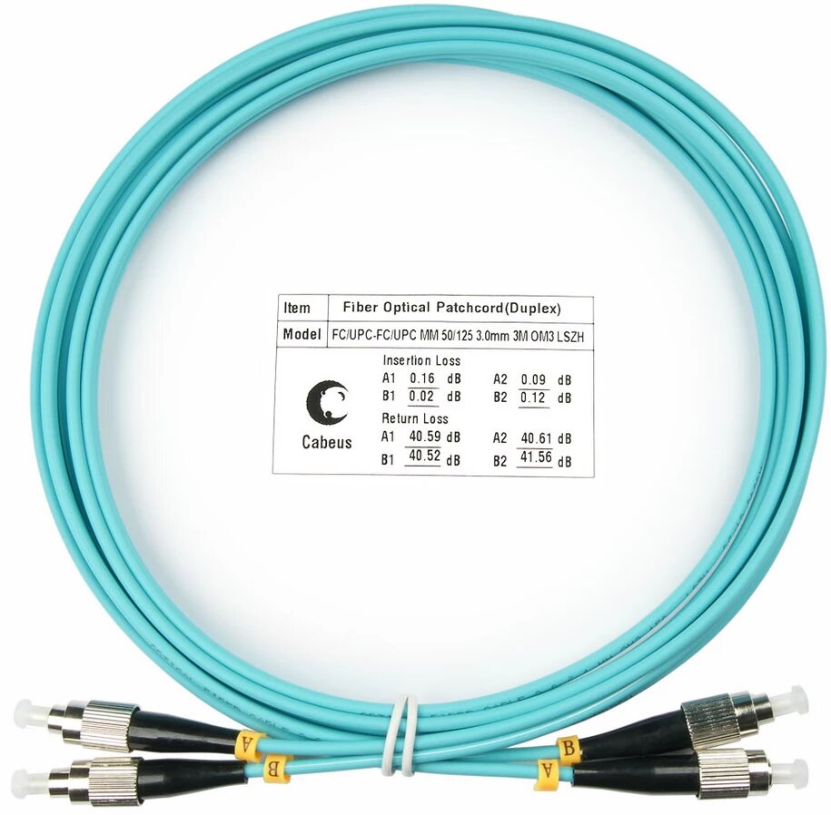 Патч-корд Cabeus 3м (FOP-50-FC-FC-3m)