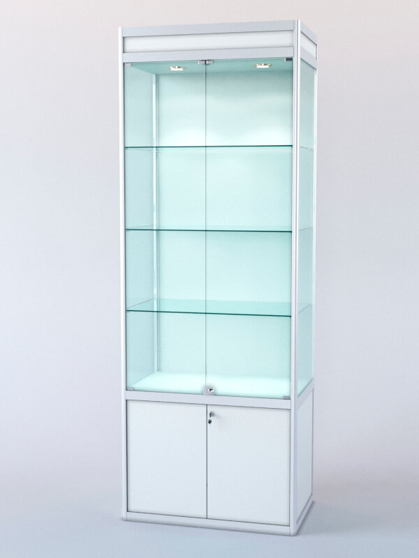 Витрина для музеев вооруженных сил "экспонат" №9-1 (задняя стенка ДВП), Белый