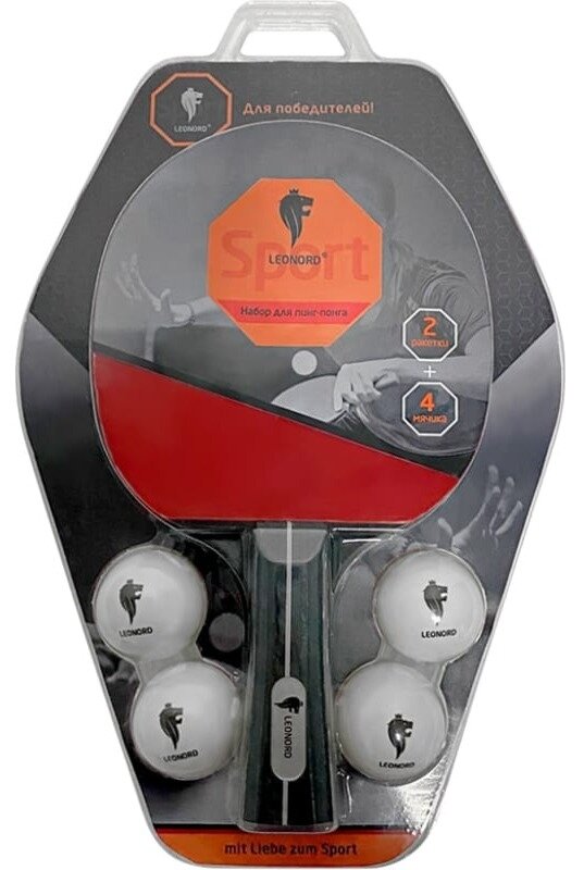 Набор для настольного тенниса Leonord / Леонорд ракетки и мячики, 6 предметов / спорттовары