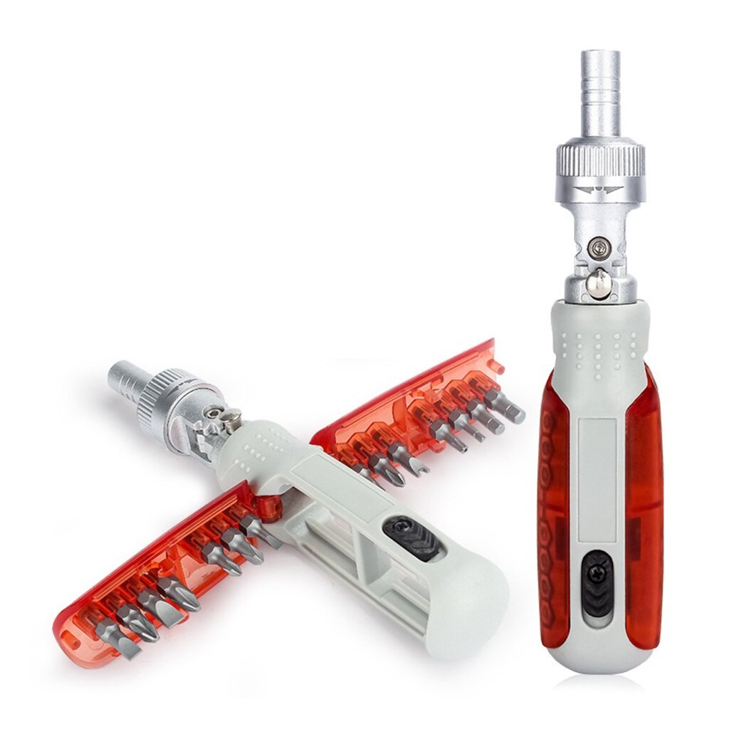 Храповая отвертка 15 в одном-красный