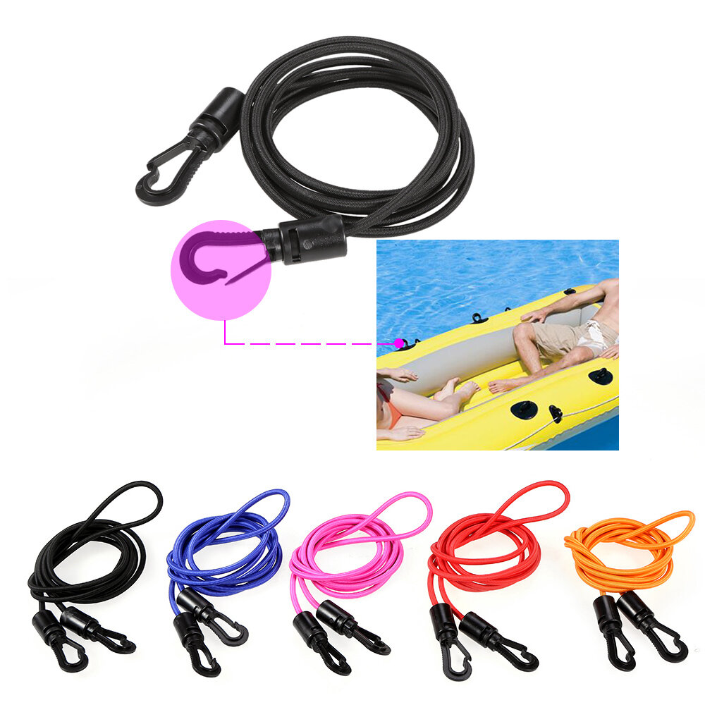 1.5M 4MM Kayak Canoe Elastic Bungee Cord Shock Hook Tie Down Rope