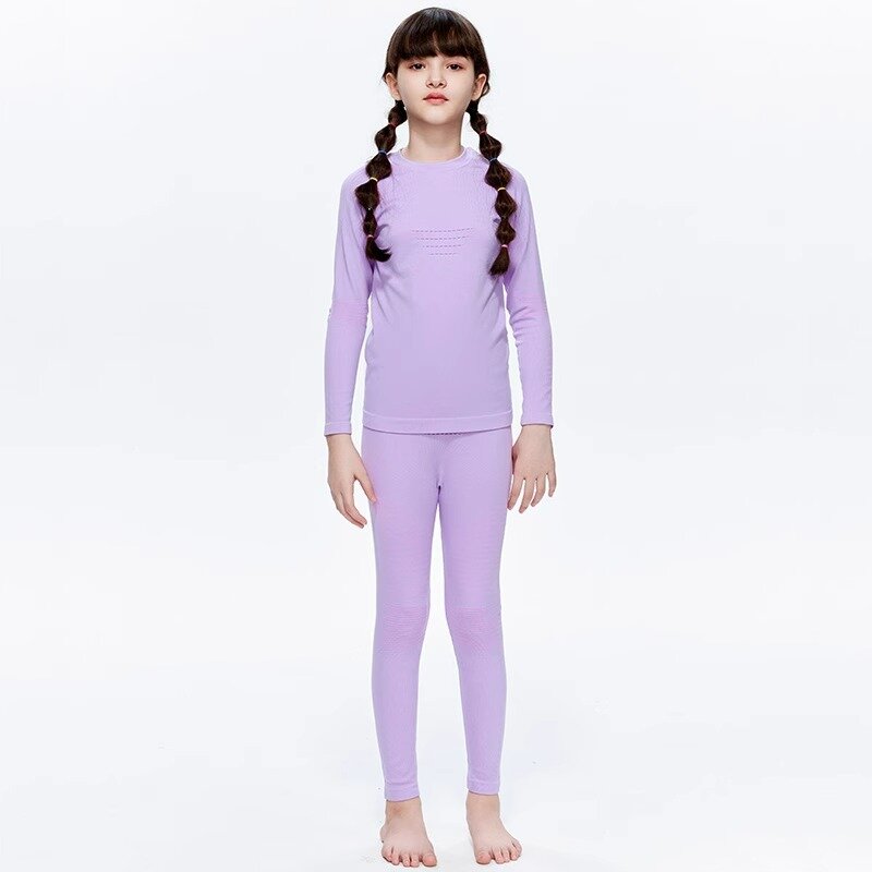 Детская лыжная одежда с быстрой сушкой, профессиональное влагоотводящее нижнее белье, термокомпрессионная одежда для девочек, велосипедный комплект для мальчиков